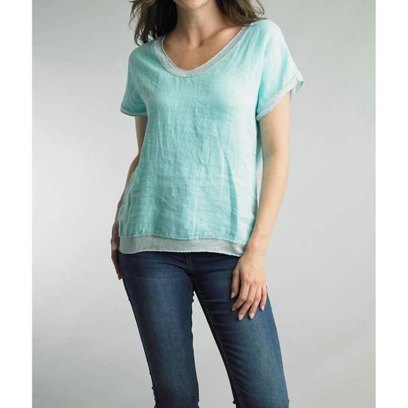 Tempo Paris | Tops | New Tempo Paris Linen Tinsel Relaxed Top In ...